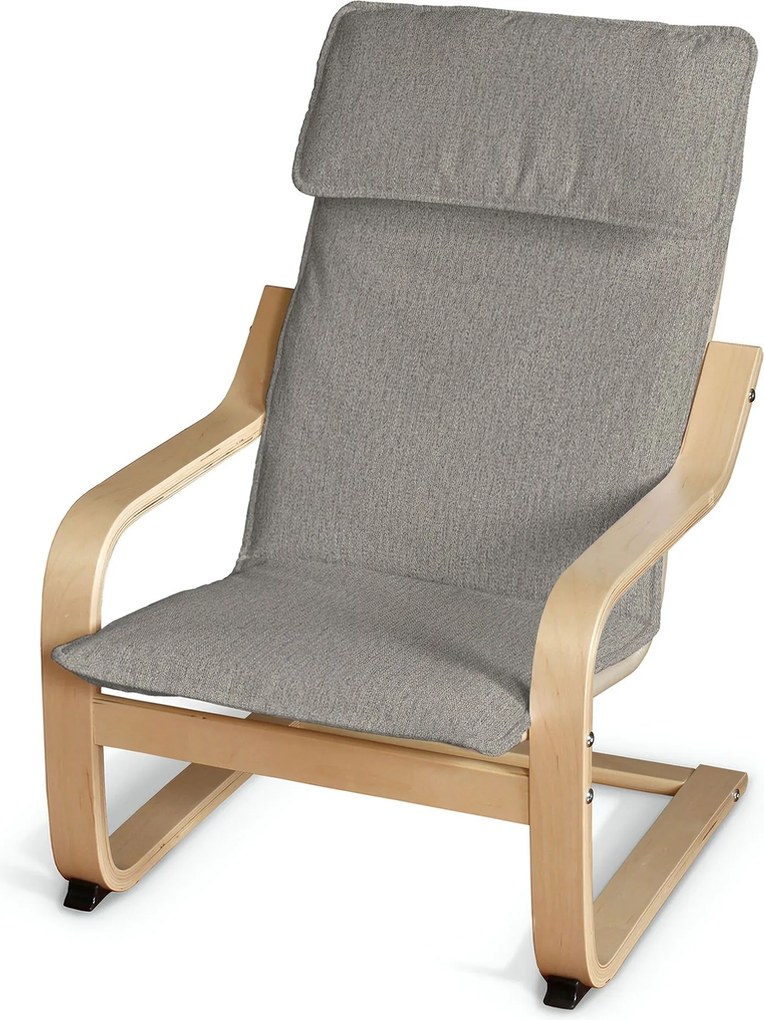 Sedák na dětské křeslo IKEA Poäng barva šedá látka pletený vzor