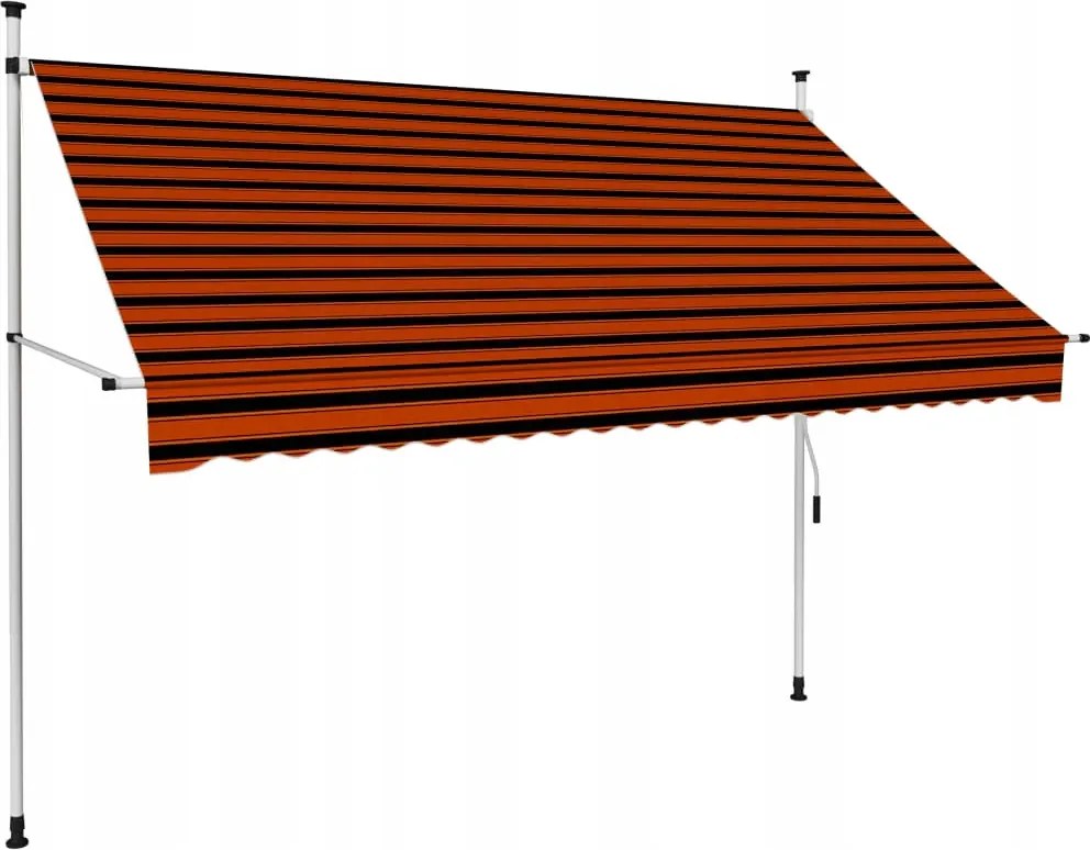 Fionshop 262810787 Ručně zatahovací markýza 250 cm oranžovo-hnědá