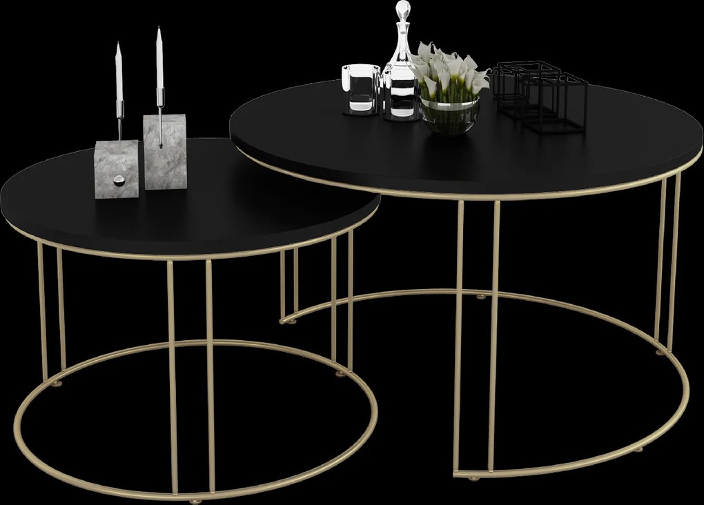ADRK Furniture Konferenční stolek 2v1 ETTA CT-ETT-G-B