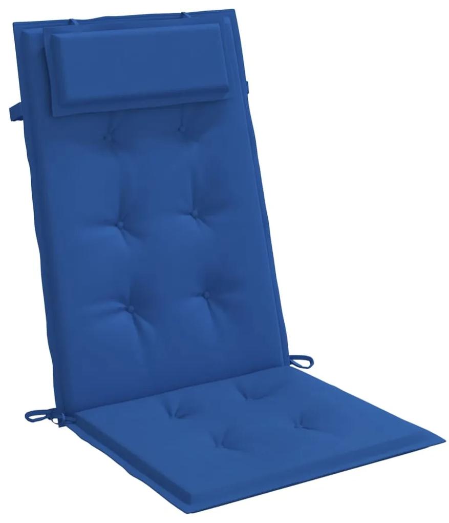 Podušky na židli vysoké opěradlo 4 ks královsky modré oxford - Default Title