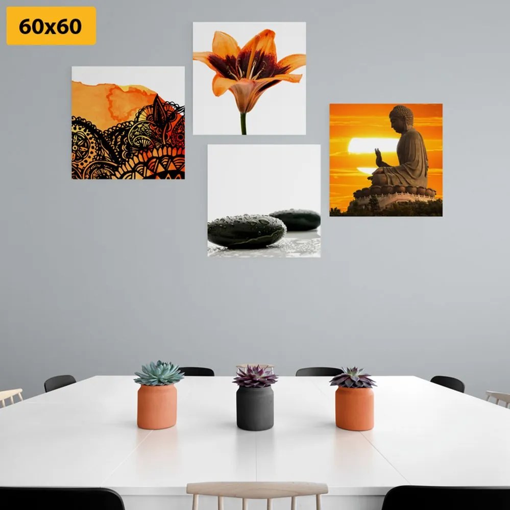 Set obrazů Feng Shui v jedinečném stylu Varianta: 4x 40x40