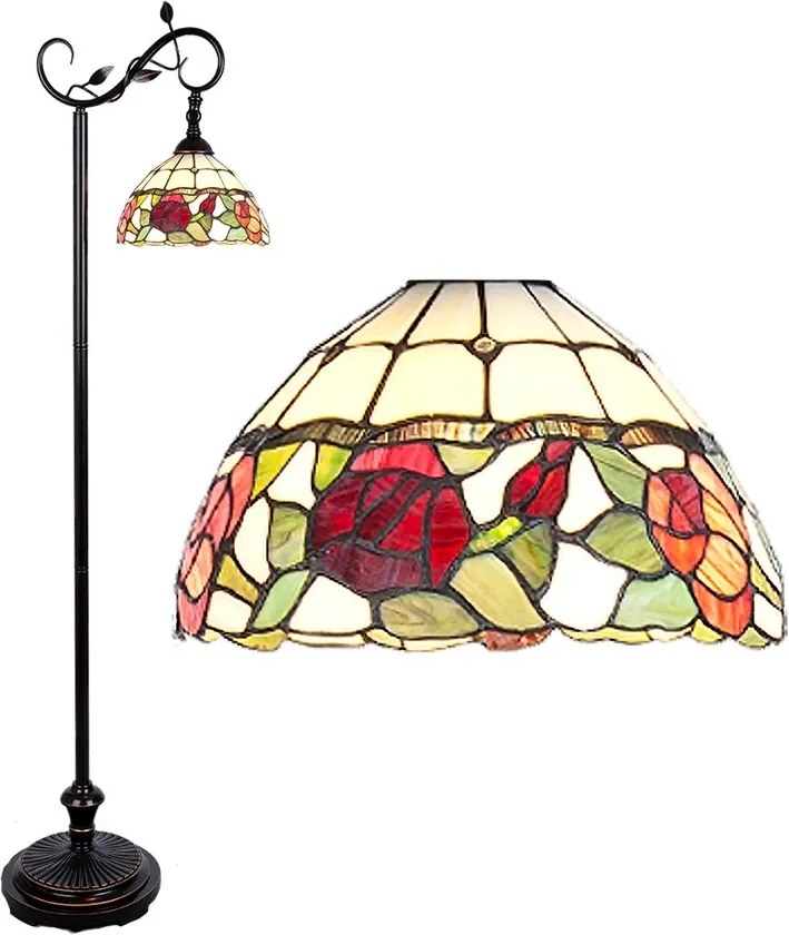 Stojací lampa Tiffany Rosalin - 40*27*152 cm / E27/60w