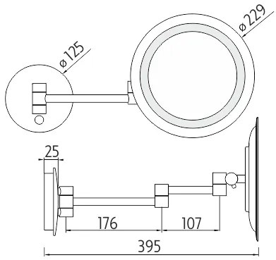 Nimco Kosmetické podsvícené LED zrcátko - ZK 20165-26