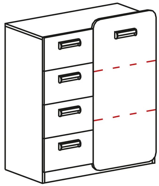 Komoda Loreto L6 jasan/zelená