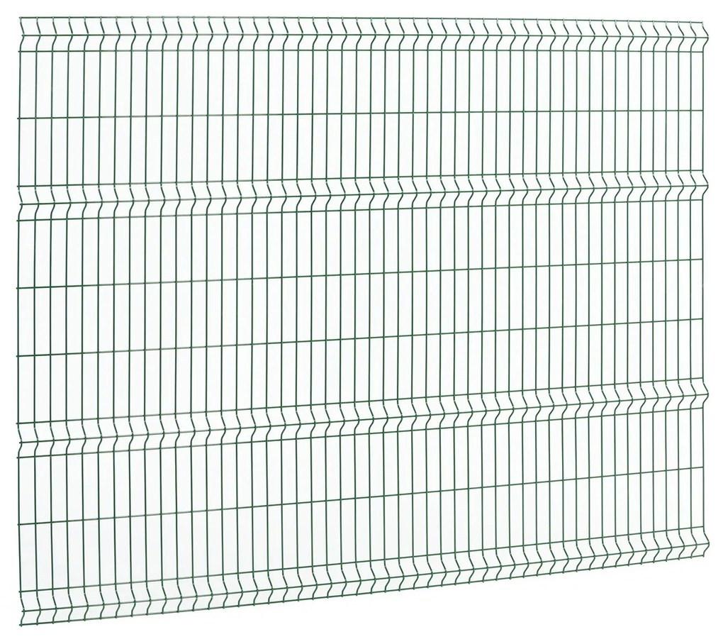 3D plotový panel, drát 5 mm, výška 180 cm, délka 240 cm, pozink + zelené lakování