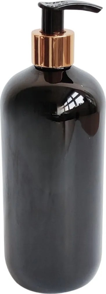 Dávkovač na mýdlo 500 ml černý s černo-zlatou pumpičkou BELA