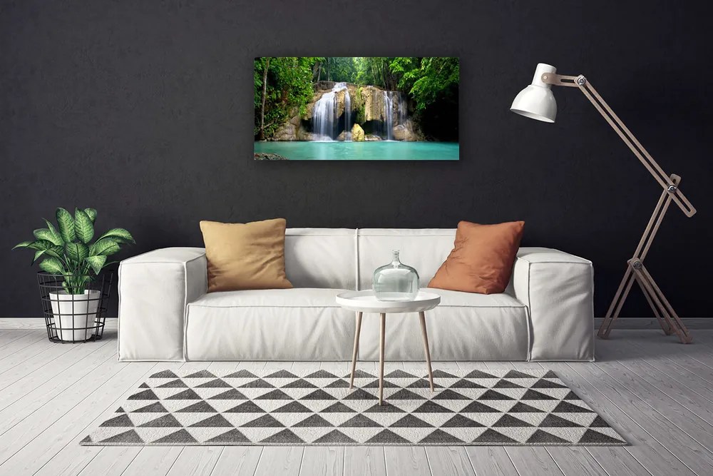 Obraz na plátně Vodopád Strom Příroda 140x70 cm