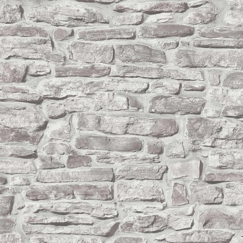 Vliesová tapeta přírodní kámen, kamenná stěna, šedá, 388152 / Tapety na zeď 38815-2 Bricks &amp; Stones (0,53 x 10,05 m) A.S.Création