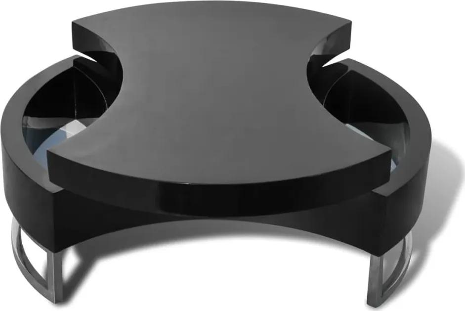 vidaXL Konferenční stolek nastavitelný s vysokým leskem [240425] Barva: Černá