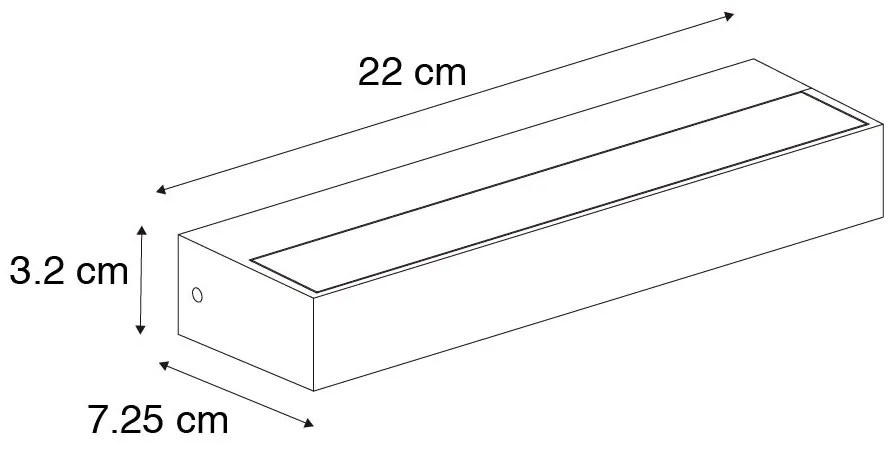 Moderní nástěnné svítidlo černé 22cm vč. LED IP65 - Hannah