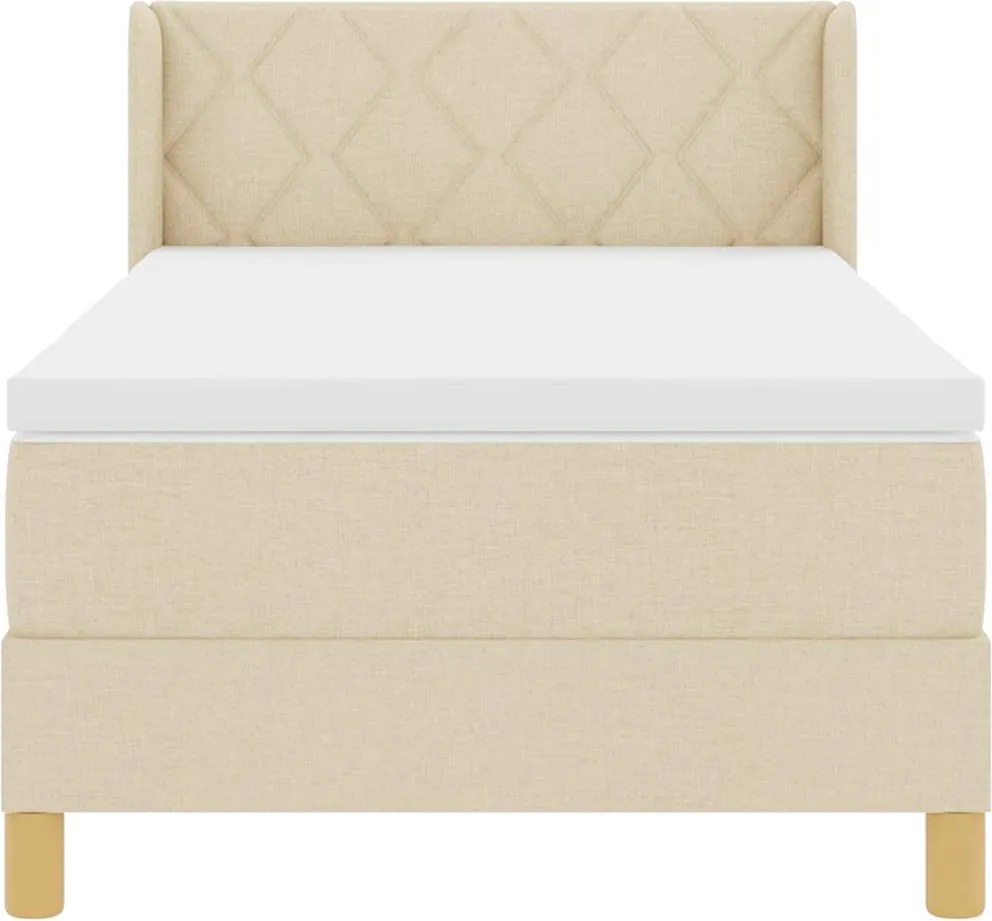 Postel s boxspringem s čelo Krémová 200 x 100 cm textil 3341347