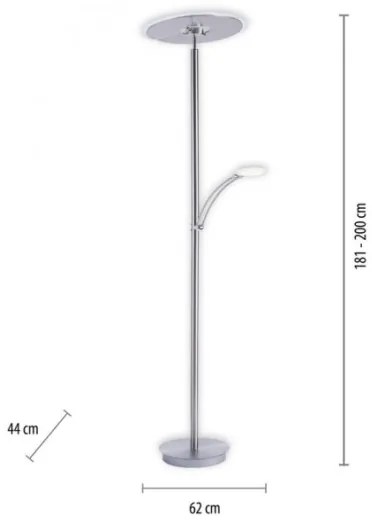 Paul Neuhaus 673-55- LED Stmívatelná stojací lampa ARTUR 2xLED/21W/230V+1xLED/6W