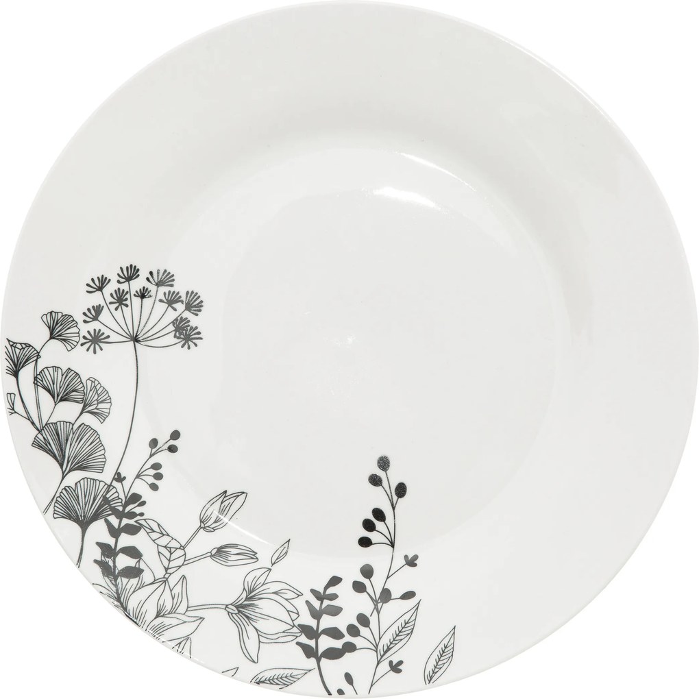 Porcelánová jídelní sada WHITE FLORAL pro 6 osob, 18 dílů