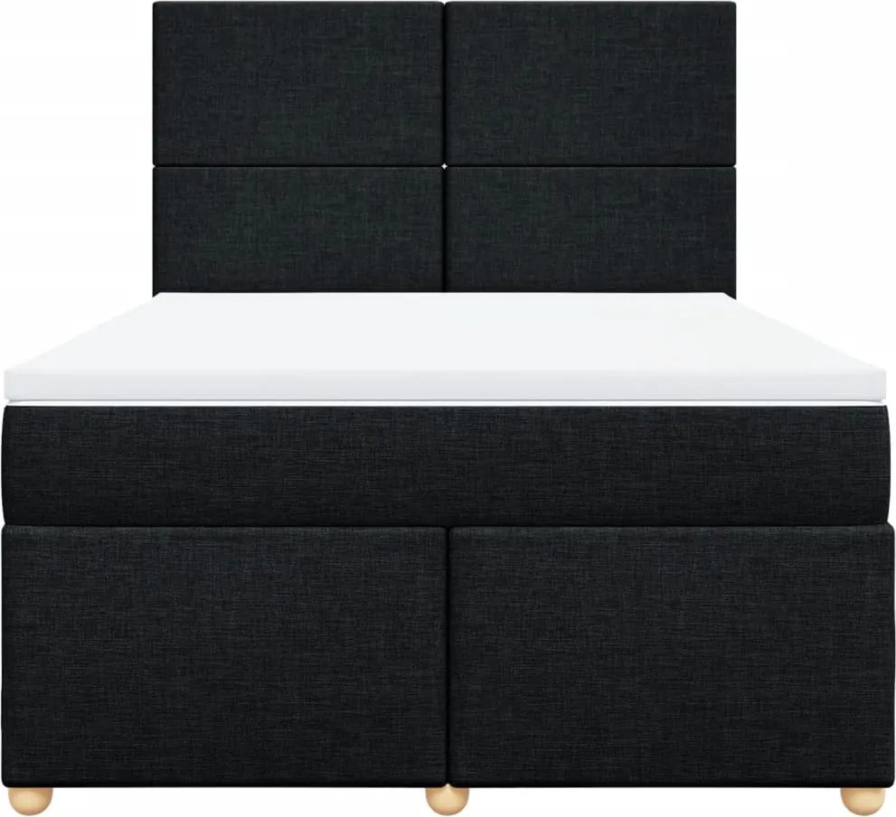 Box spring postel s matrací černá 140 x 190 cm textil 3291270