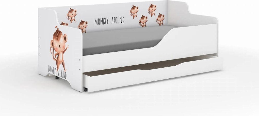 Wooden Toys Dětská postel LILU 160x80 OPICE SAFARI – sada