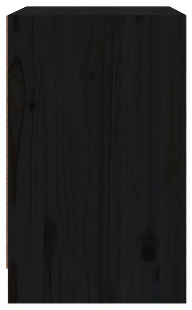 Noční stolky 2 ks černé 40 x 31 x 50 cm masivní borovice