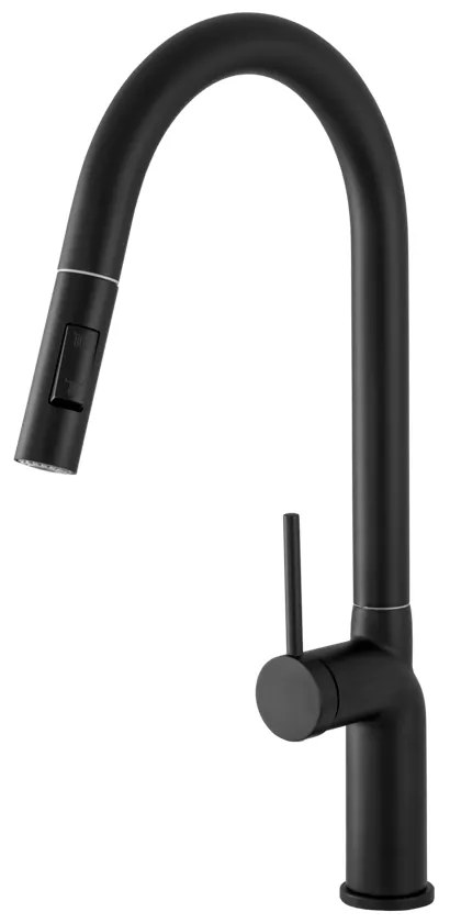 Gamma Vera, vysoká dřezová baterie s výsuvným výtokem h-550, černá matná, GMA-BV-BK