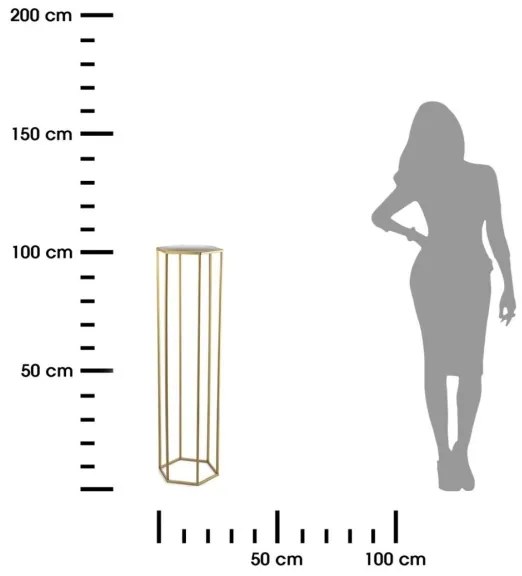 Stojan na květiny 100x24 cm zlatá