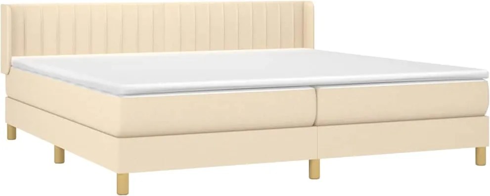 Box spring postel s matrací krémová 200x200 cm textil 3130462