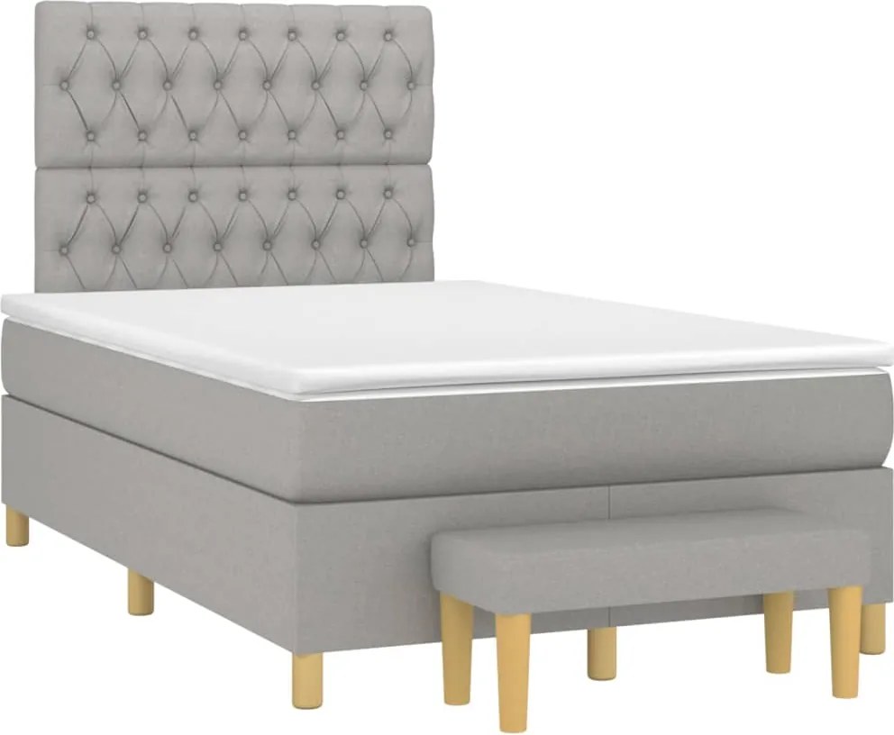 Box spring postel s matrací světle šedá 120 x 200 cm textil 3137381