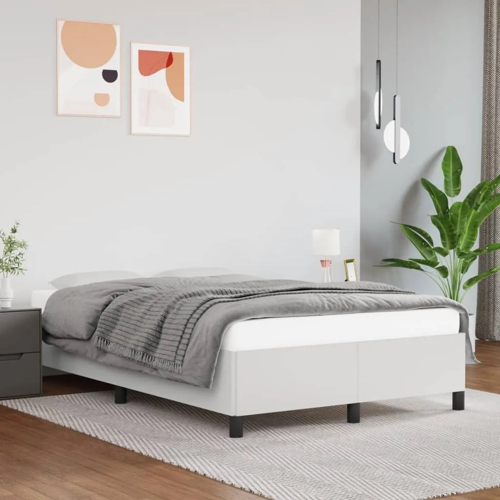 Rám postele bez matrace bílý 120x190 cm umělá kůže 3269646