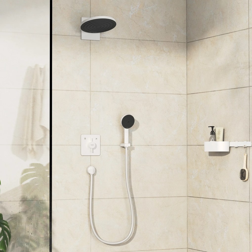 Hansgrohe DuoTurn Q, baterie pod omítku pro 2 spotřebiče, bílá matná, HAN-75414700
