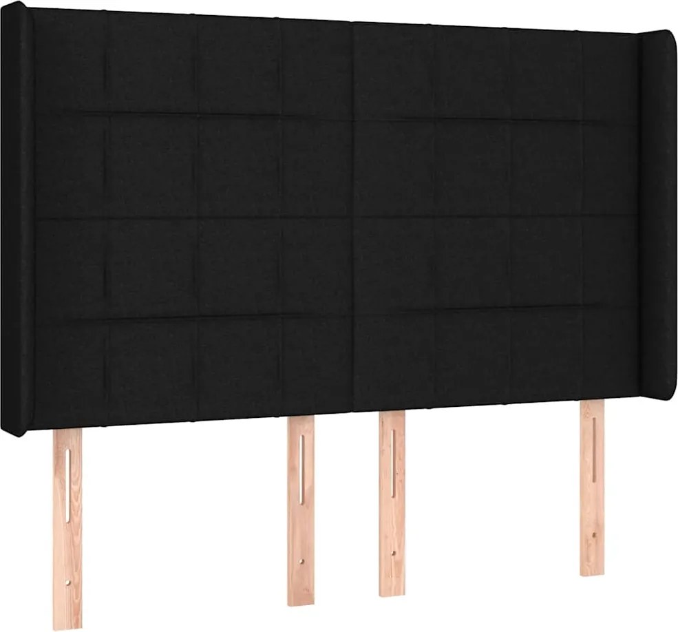 Box spring postel s matrací a LED černá 140x200 cm textil 3138879