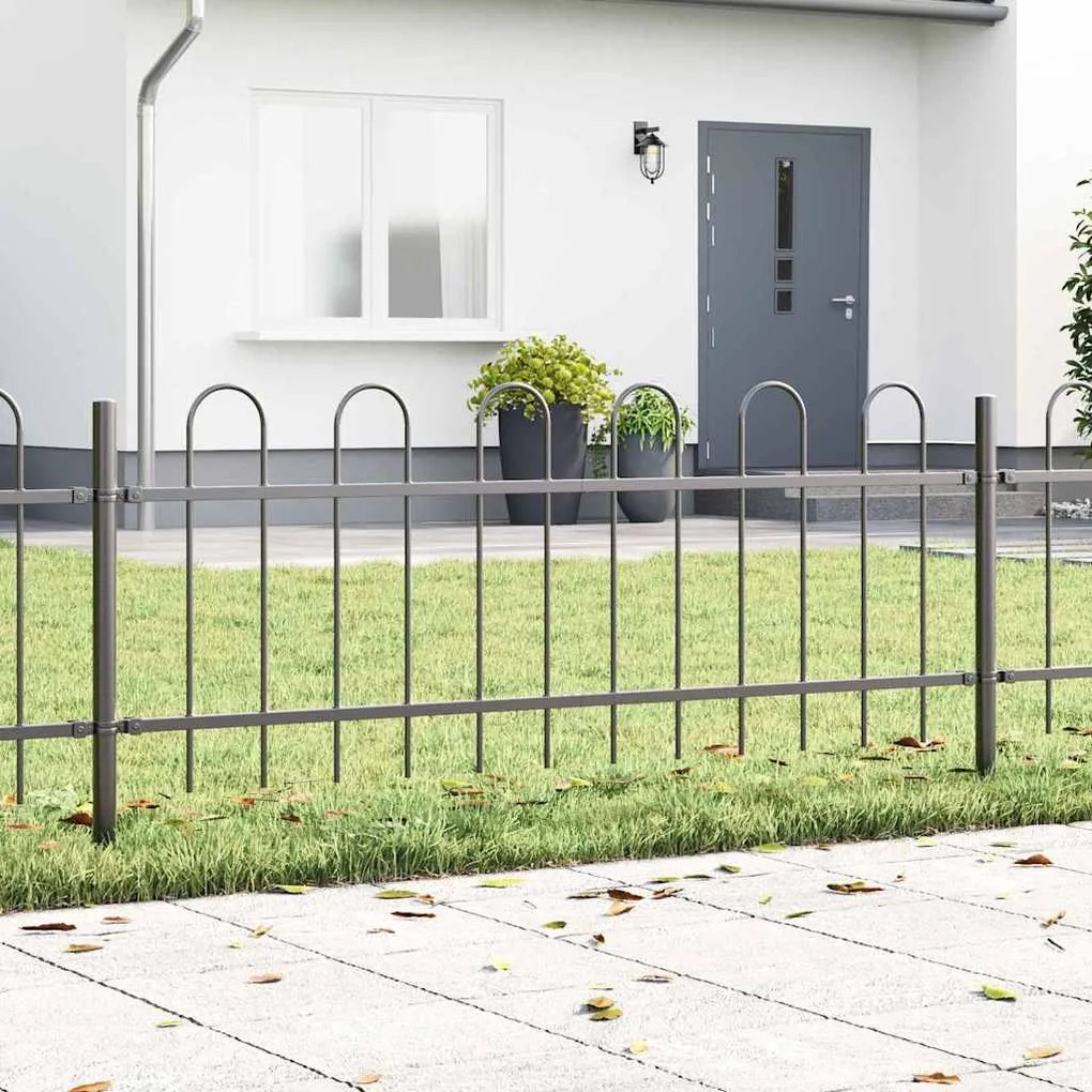 Zahradní plot BOXTEL 5 ks 8,5 x 0,6 m Práškově lakovaná ocel 3334093