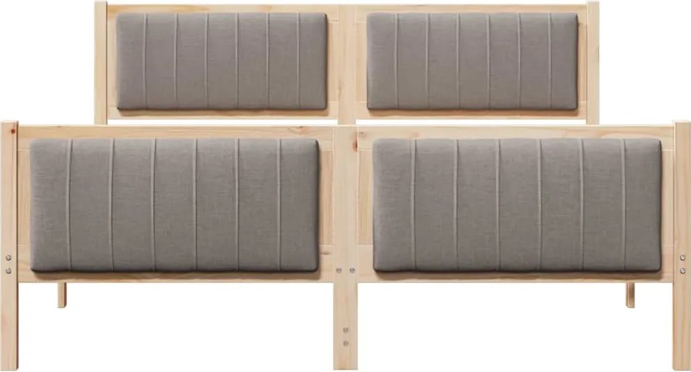 Rám postele Hnědá a taupe 150 x 200 cm Masivní borovicové dřevo 3394316