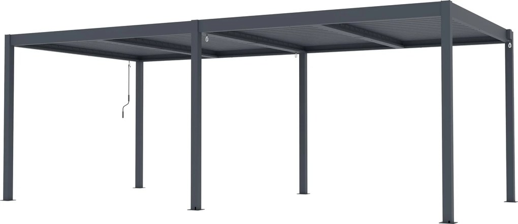 Hliníková bioklimatická pergola s lamelami BestBerg BBP-18G / 6 x 3 m / šedá