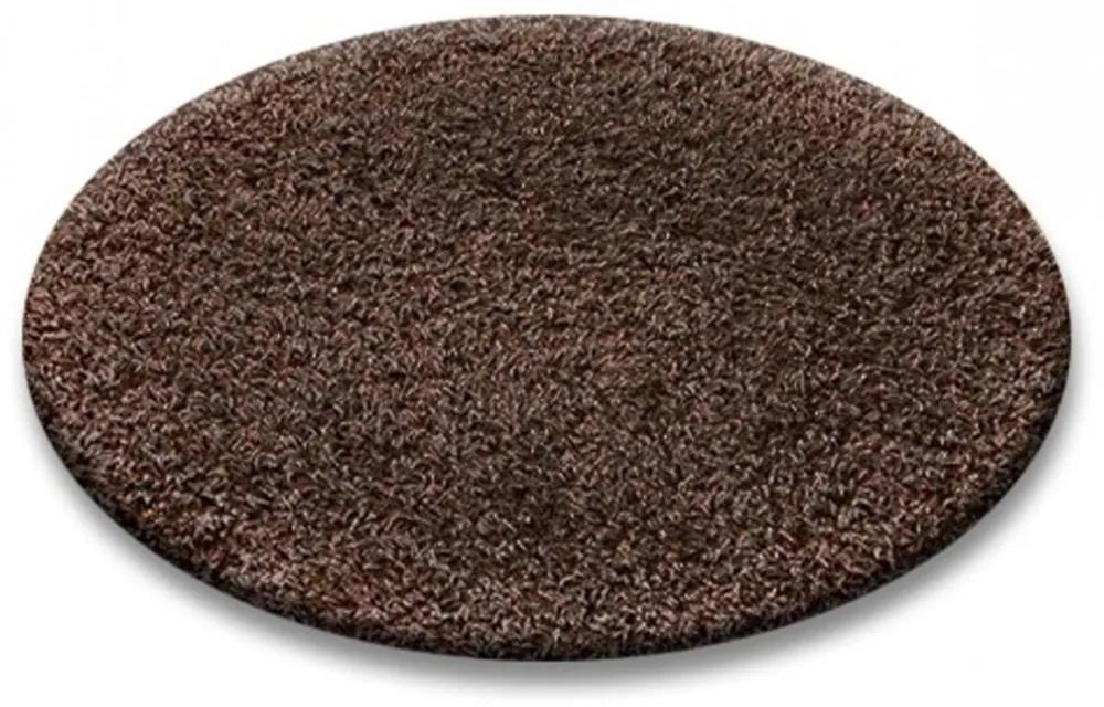 Kusový koberec Shaggy Roy hnědý kruh 133cm