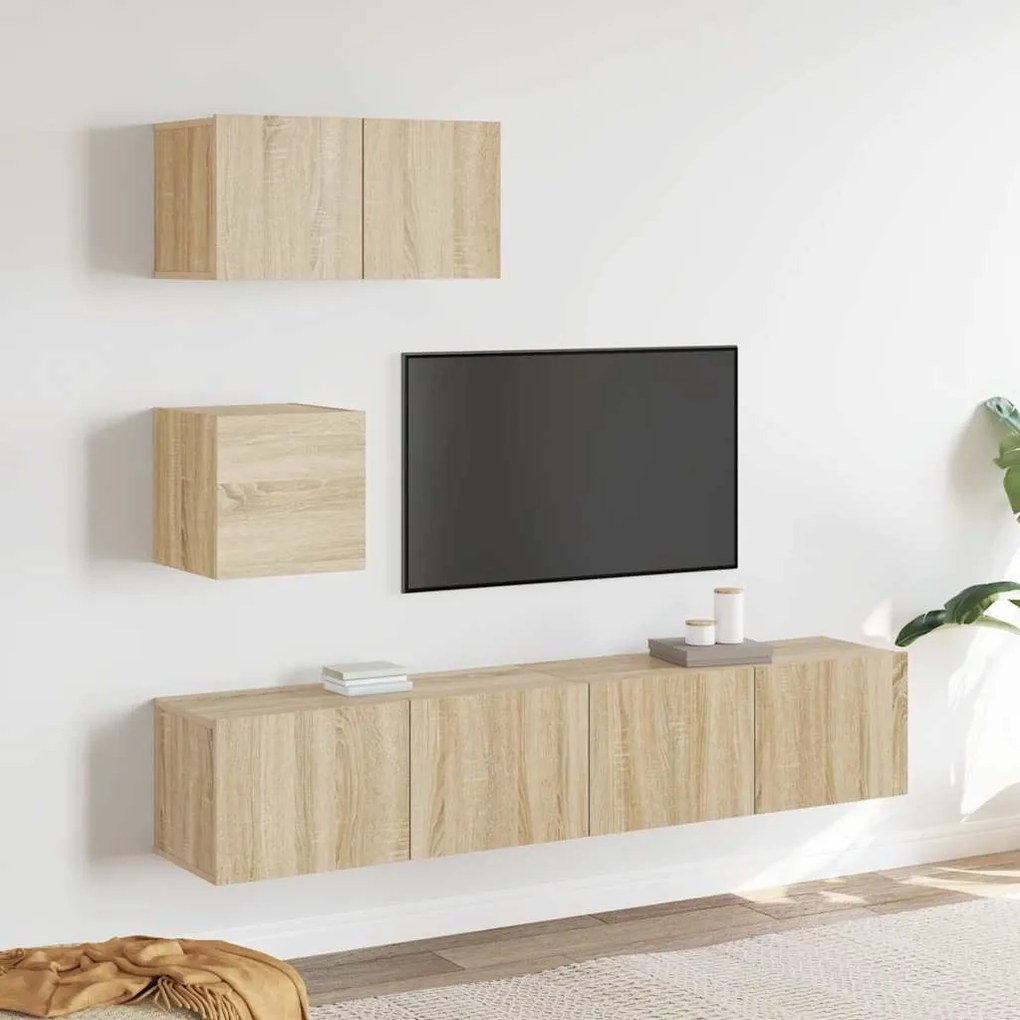 4dílný set TV skříněk dub sonoma kompozitní dřevo 3114640