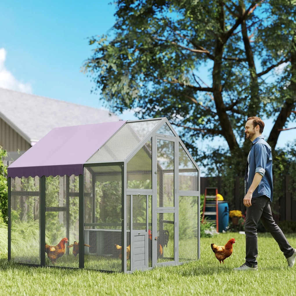 Výběh pro kuřata, kurník s vodotěsnou střechou, 2 hnízdní boxy, 2 hnízda, pro 6-8 kuřat, cca 1,7 x 1,8 x 1,8 m