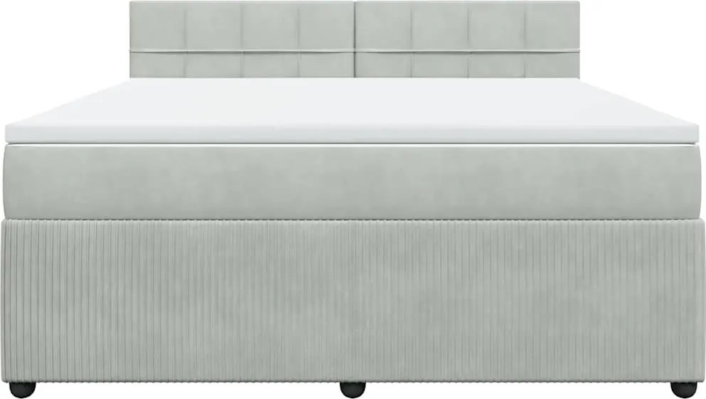 Box spring postel s matrací světle šedá 180x200 cm samet 3290106