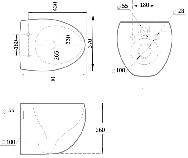 Mexen Egg, závěsná WC mísa Rimless s duroplastovým sedátkem s pomalým zavíráním, černá matná, 30245070