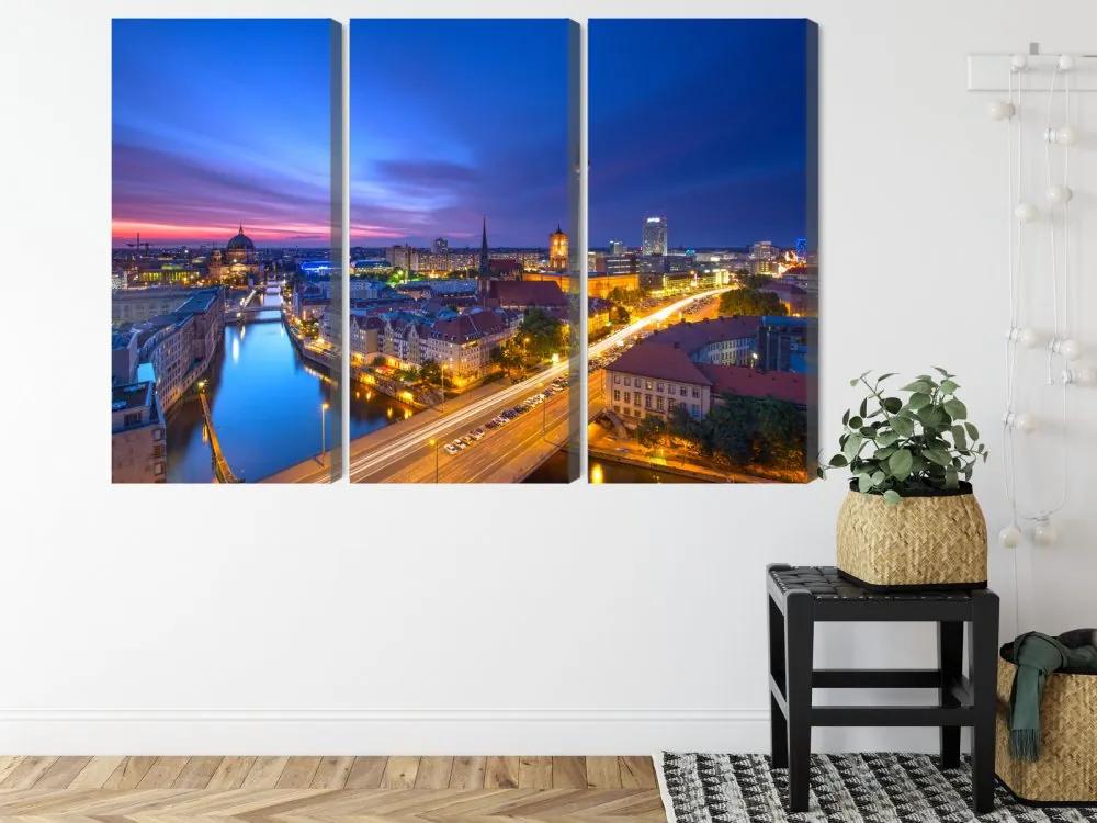 Vícedílný obraz Berlínské Panorama Při Západu Slunce Nedostatek Nedostatek Plátno Canvas 180x120