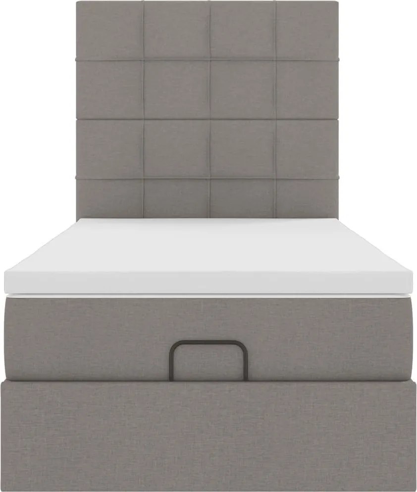 Osmanský rám postele s matrací taupe 80x200cm textil 3313116