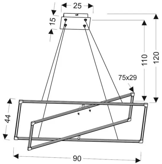 LED Lustr na lanku KSEROS LED/45W/230V