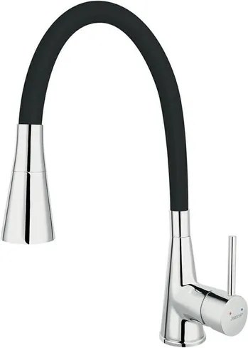 Dřezová baterie Novaservis se silikonovým ramínkem černá/chrom 70720,0C