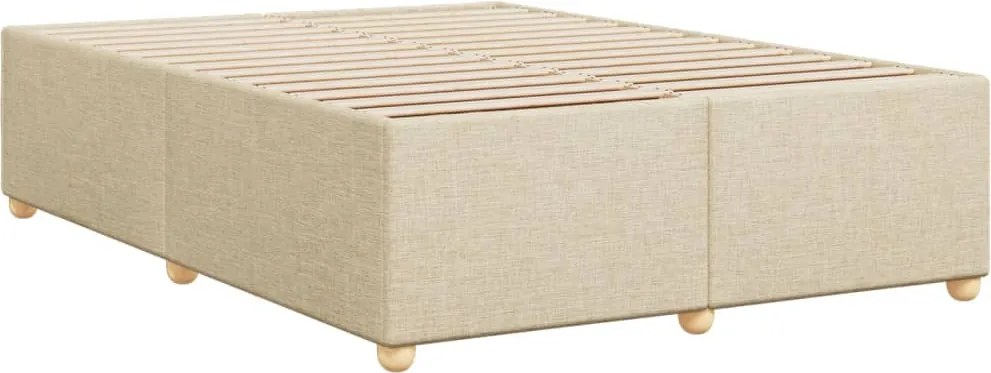 Rám postele bez matrace krémový 140 x 190 cm textil 3284734