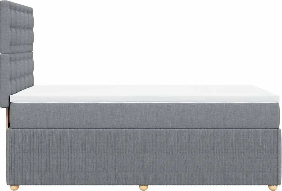 Box spring postel s matrací světle šedá 80 x 200 cm textil 3291897