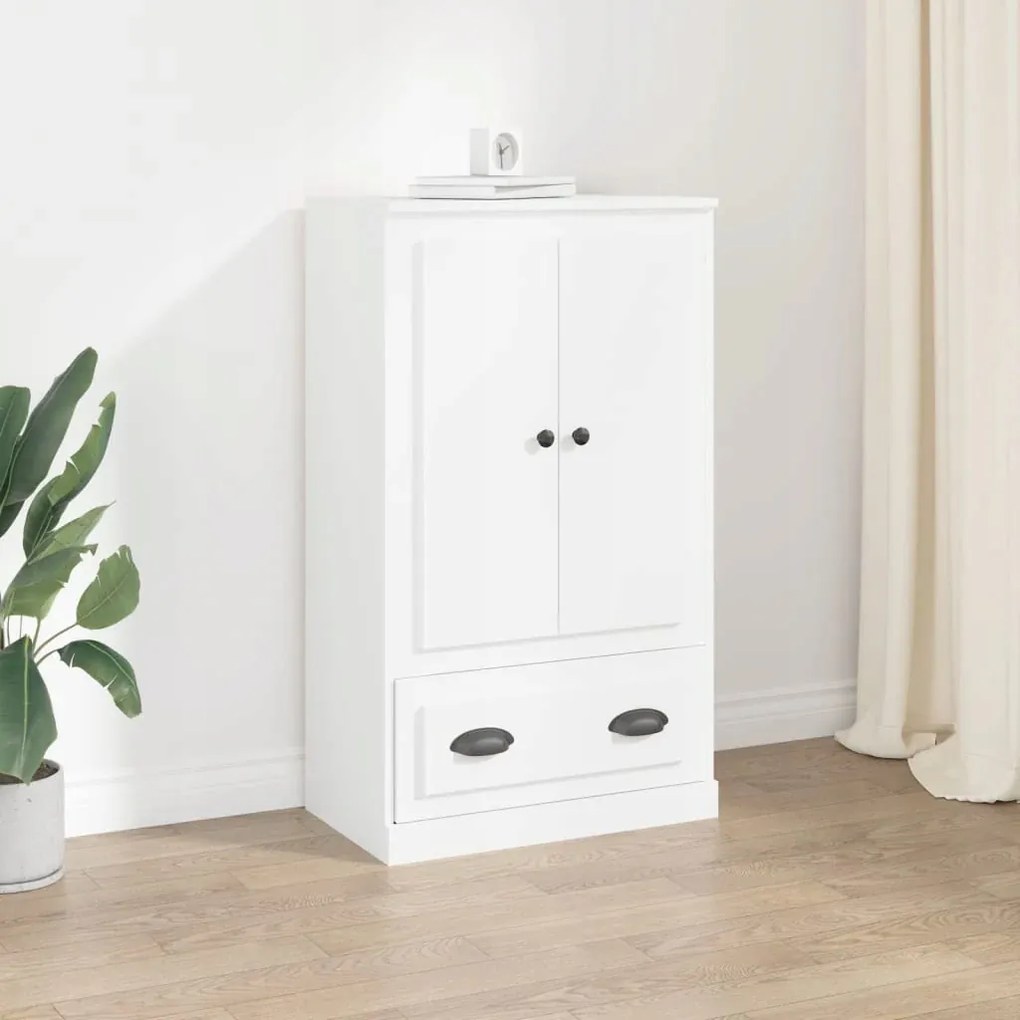 Fionshop 263905376 Skříň highboard bílá 60 x 35,5 x 103,5 kompozitní dřev