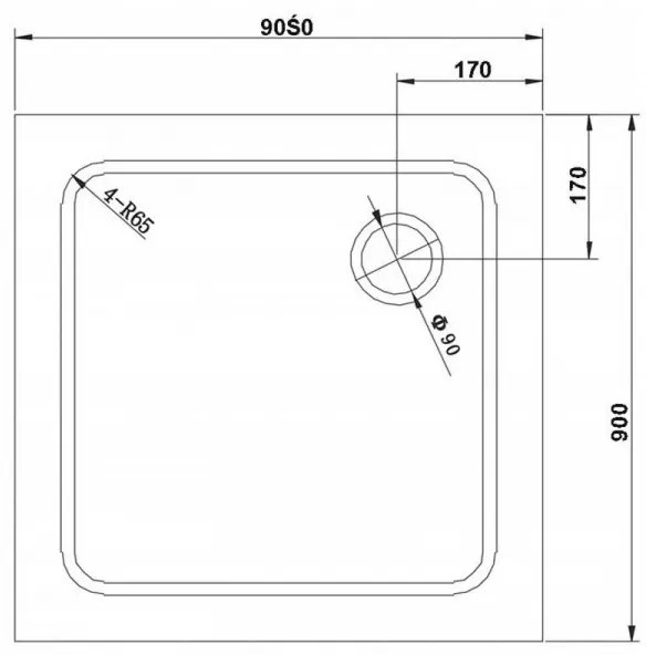 BPS-koupelny Čtvercový sprchový kout HYD-SK30B 90x90 černá/transparent + vanička HYD-SSV-ST02B bílá