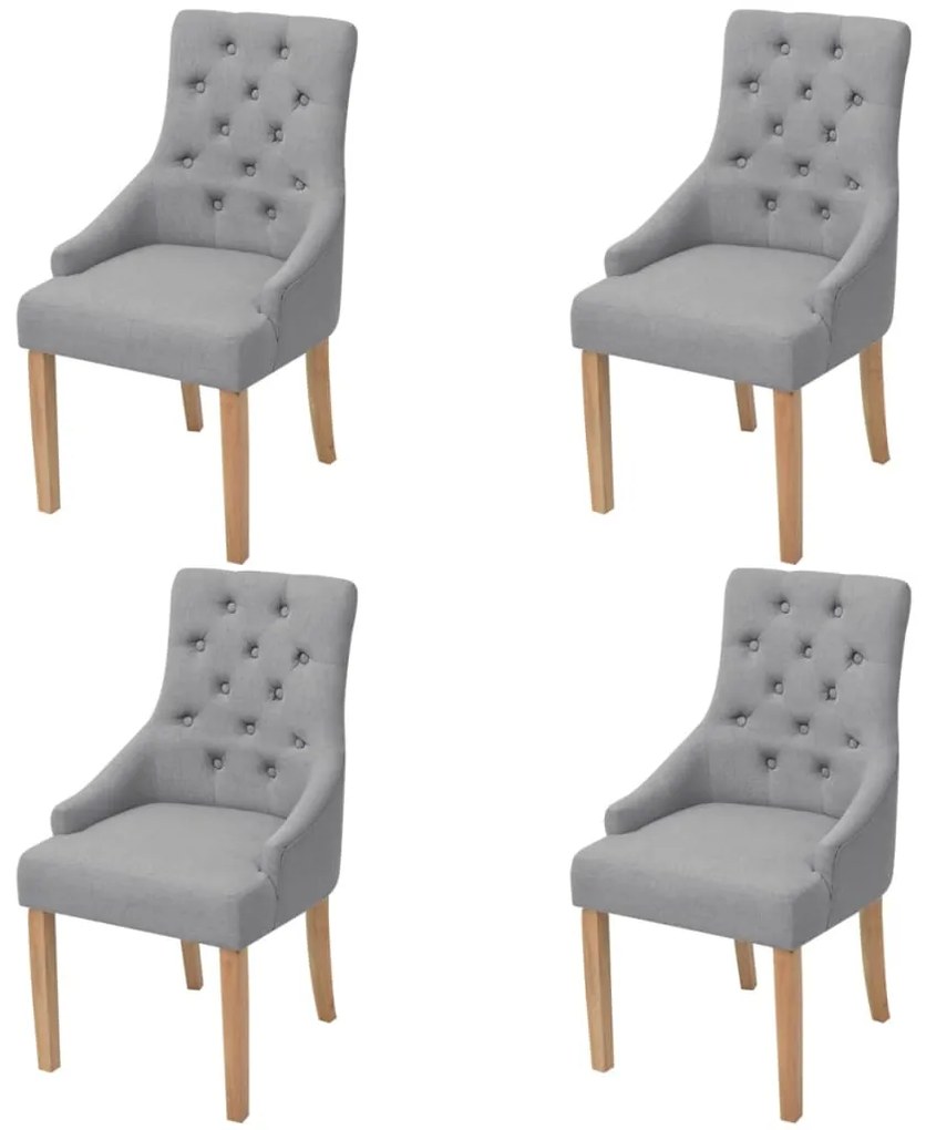 Jídelní židle 4 ks světle šedé textil 274421