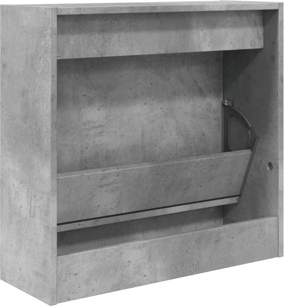 botník, výklopný, kompozitní dřevo, 57x60x21 cm, beton šedá, Dekorino BB20260034