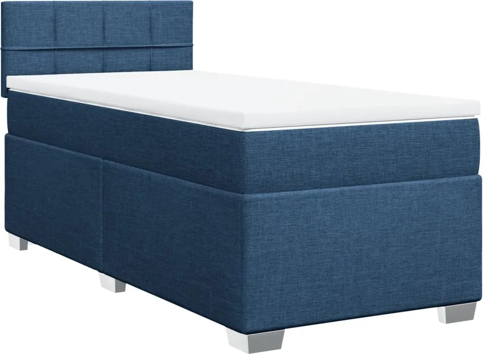 Box spring postel s matrací modrá 90x190 cm textil 3285749