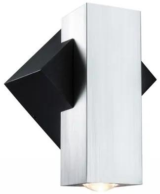PAULMANN 18006 Nástěnné svítidlo Special Line Flame hranaté LED hliník kartáč./černá 1x3,2W 180.06