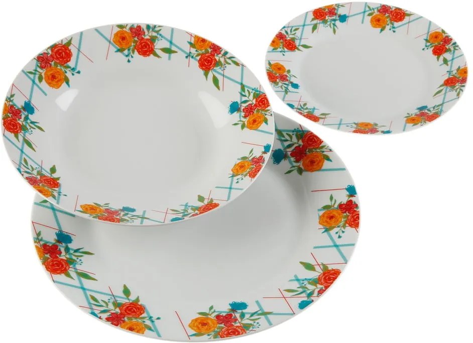 Bonami18dílná sada porcelánových talířů Versa Fiori Viva