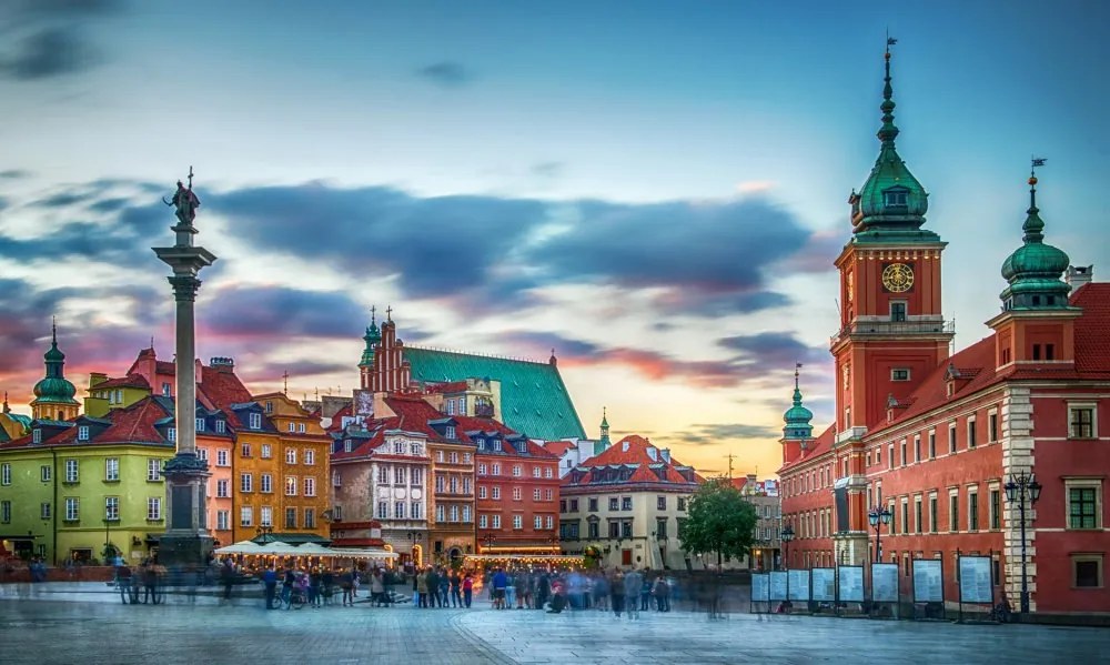 Vícedílný obraz Panoramatický Pohled Na Královský Hrad Ve Varšavě Nedostatek Nedostatek Přírodní plátno 150x90