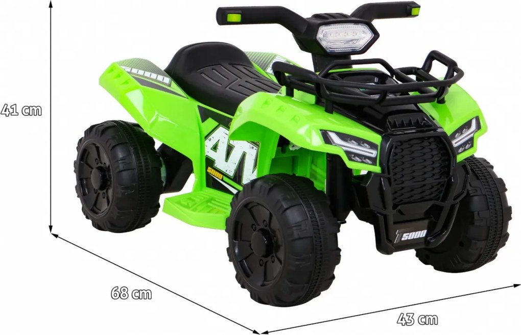 Ramiz Dětská čtyřkolka na baterie Storm zelená + motor 25W + MP3 USB + LED